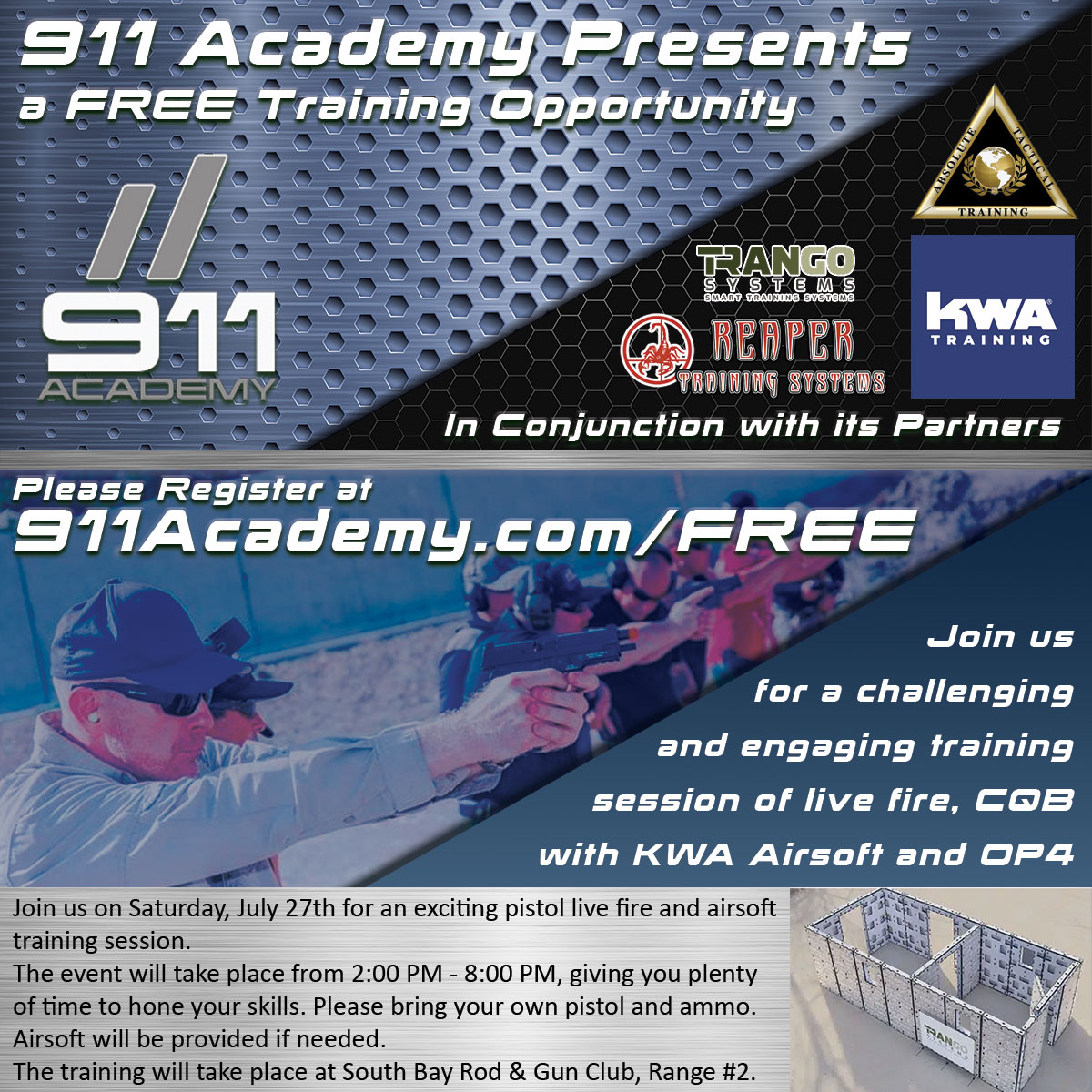 Free Training Event - Pistol Live Fire and Airsoft - 911 ACADEMY